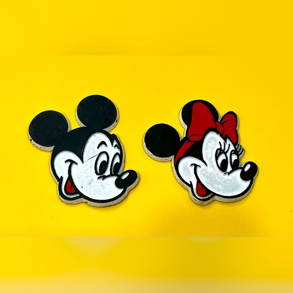 Disney | Other | Vintage Mickey And Minnie Mouse Rubber Magnets | Poshmark